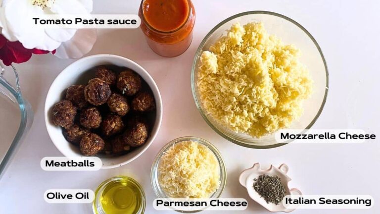 Easy Baked Meatball Parmesan Casserole - KitchenVile